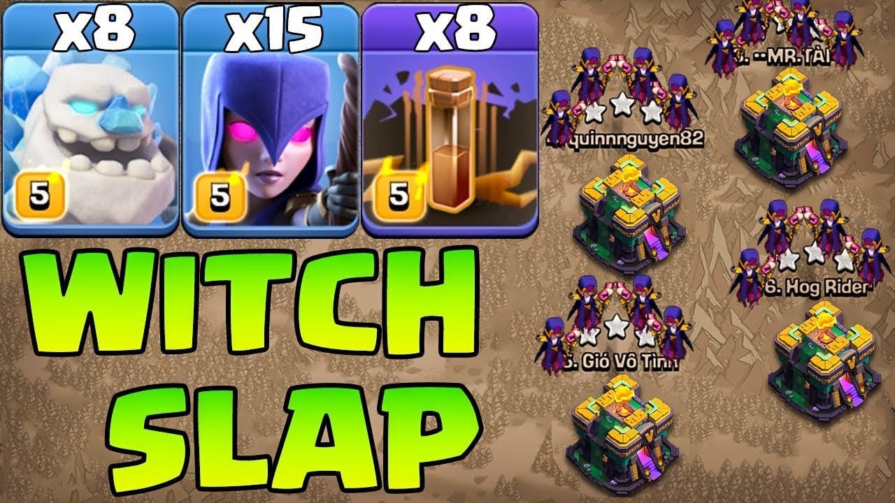 Ice Golem Witch Attack Strategy With Earthquake - 8 Ice Golem + 16 ...