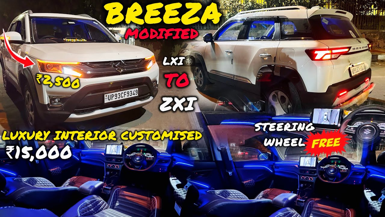 Brezza LXI To ZXI Modified 🔥Brezza Modification With Price - YouTube