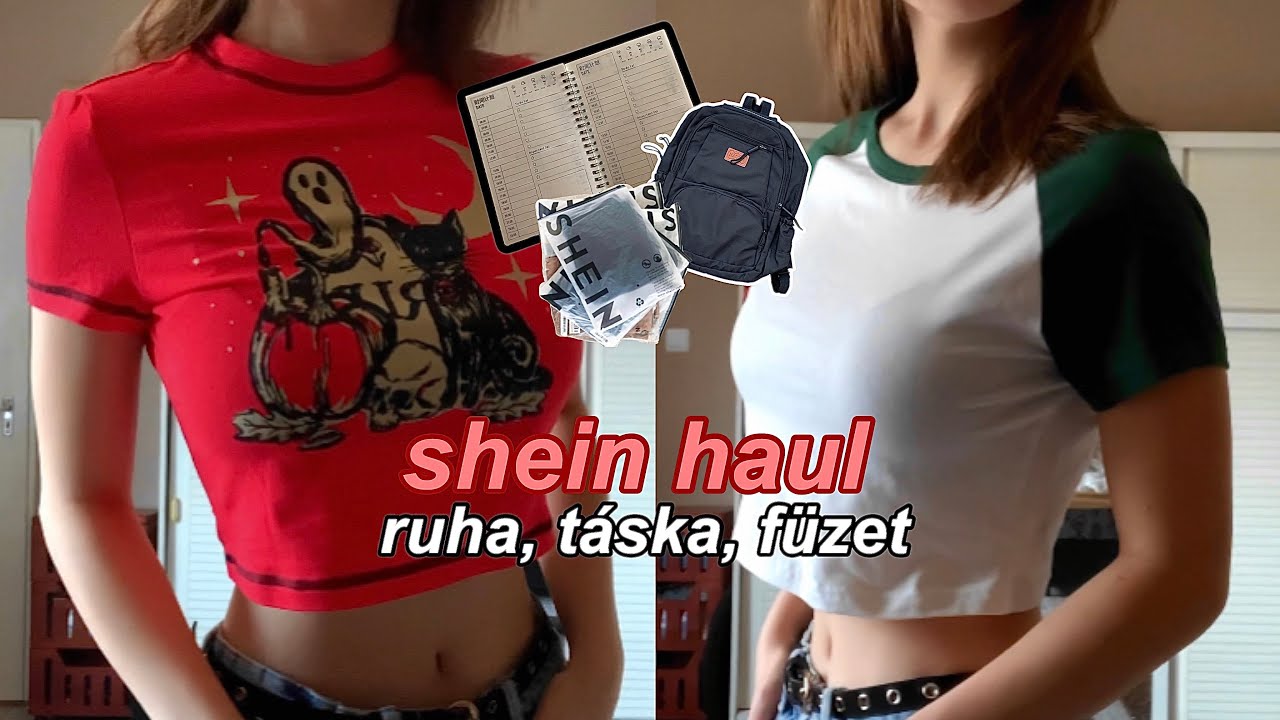 felpróbálós shein haul: pólók, sapka, nadrág, füzet, táska - YouTube