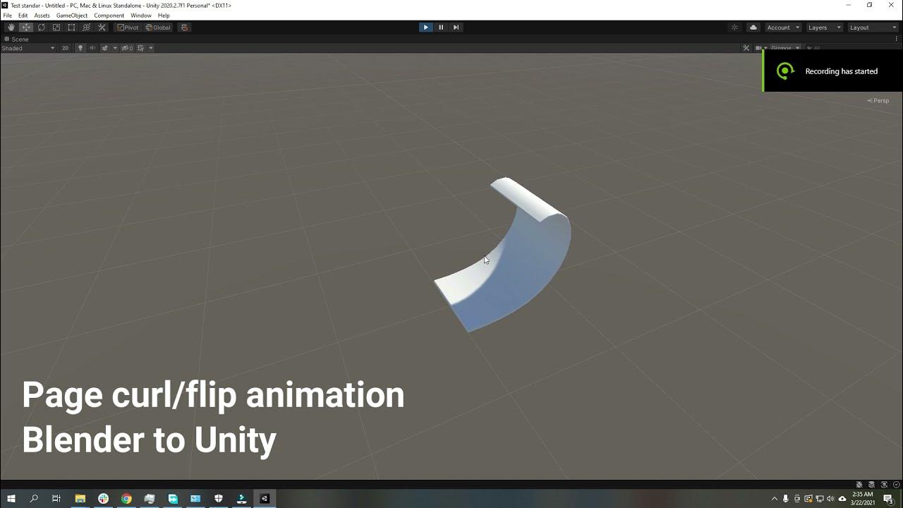 Game engine supported Page curl animation, from Blender to Unity - YouTube