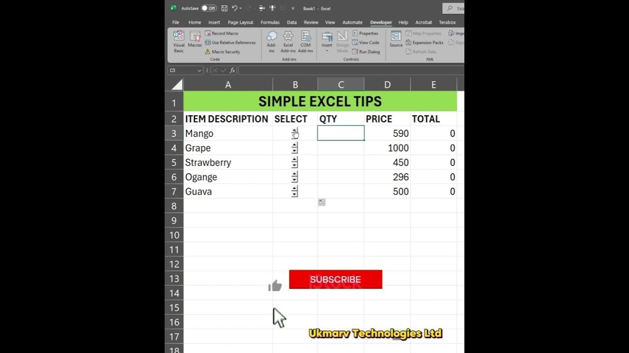 Create Scrolling Numbers in Excel - YouTube