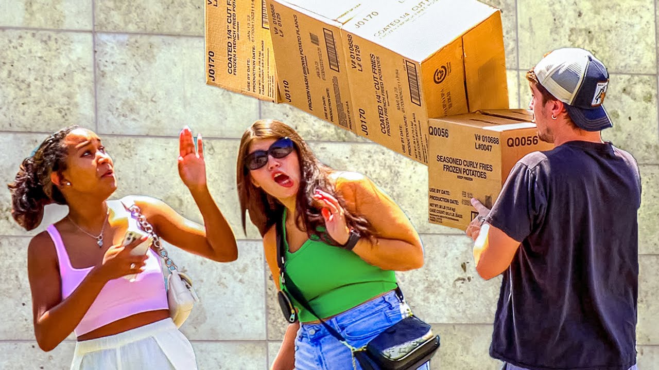Dropping Boxes On People’s Head Prank!! - YouTube