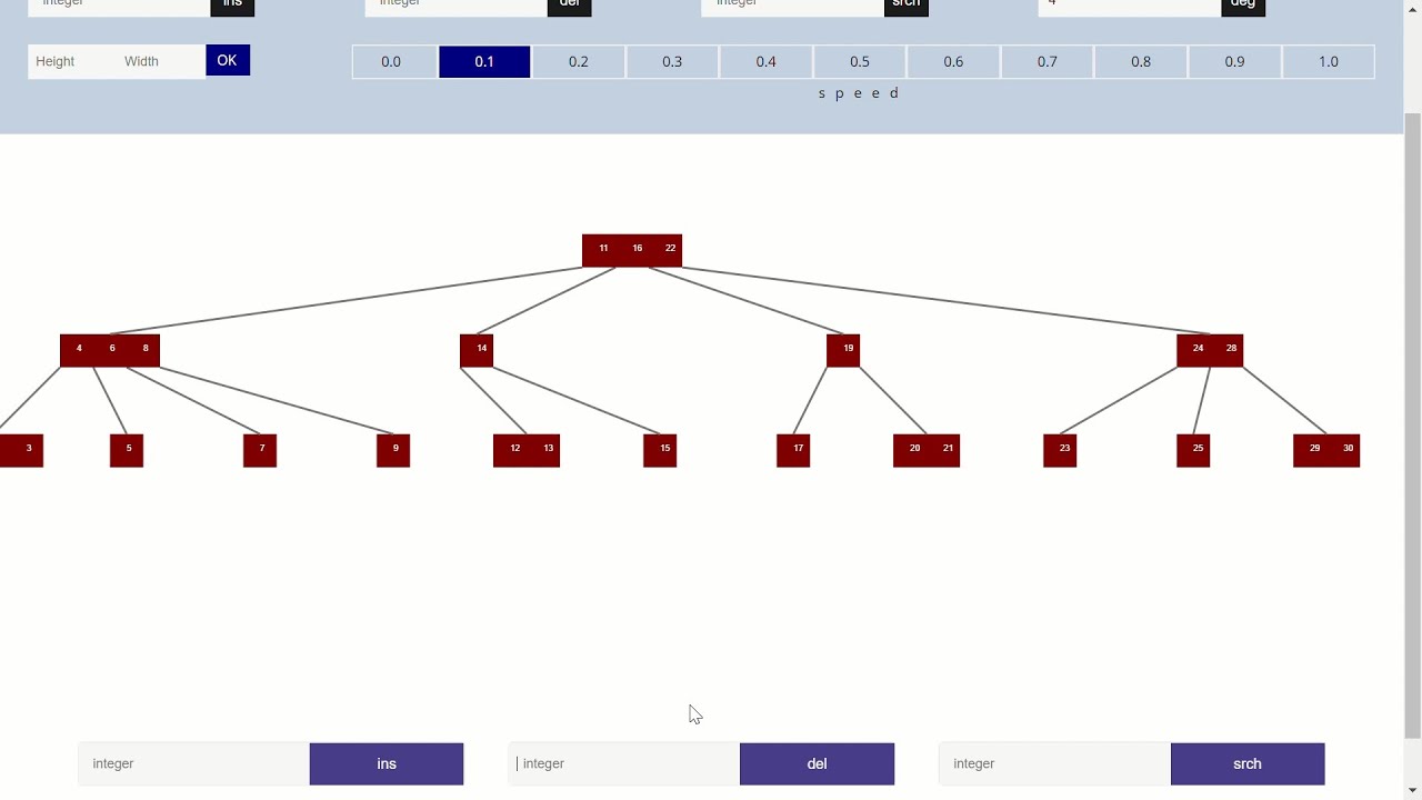 B-Tree demo // MIZU - An Interactive ADT Visualizer - YouTube