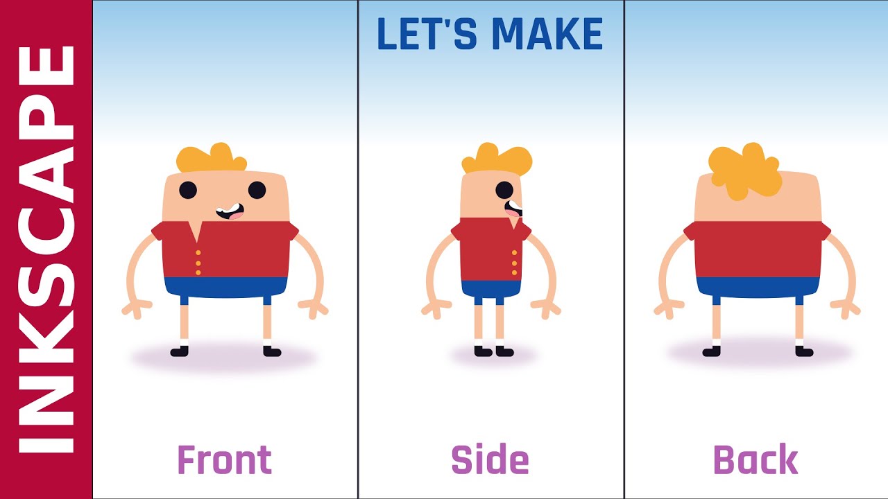 Inkscape tutorial: Character Front, Side and Back - YouTube