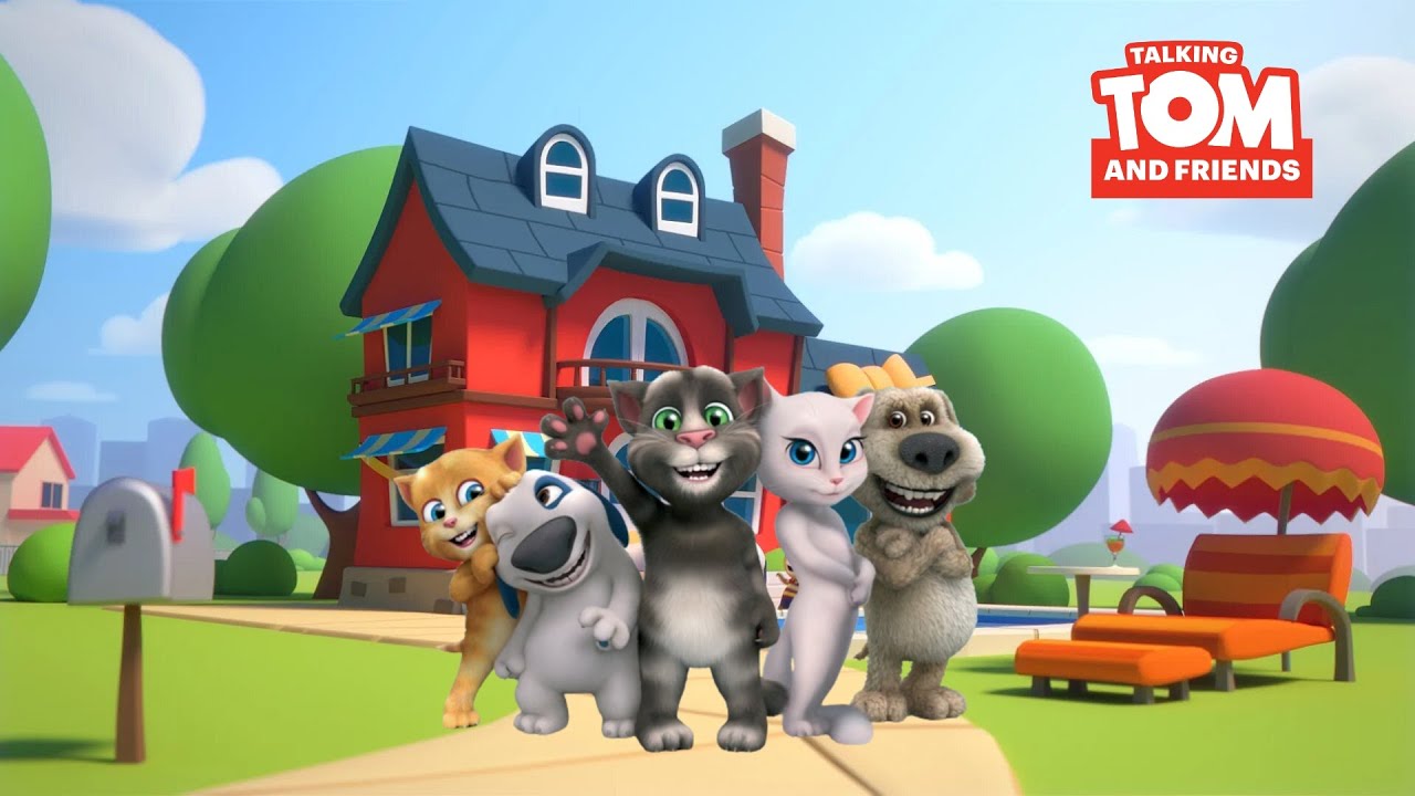 TALKING TOM BUILDING a HAUSE for FRIENDS 🥳😎 - YouTube