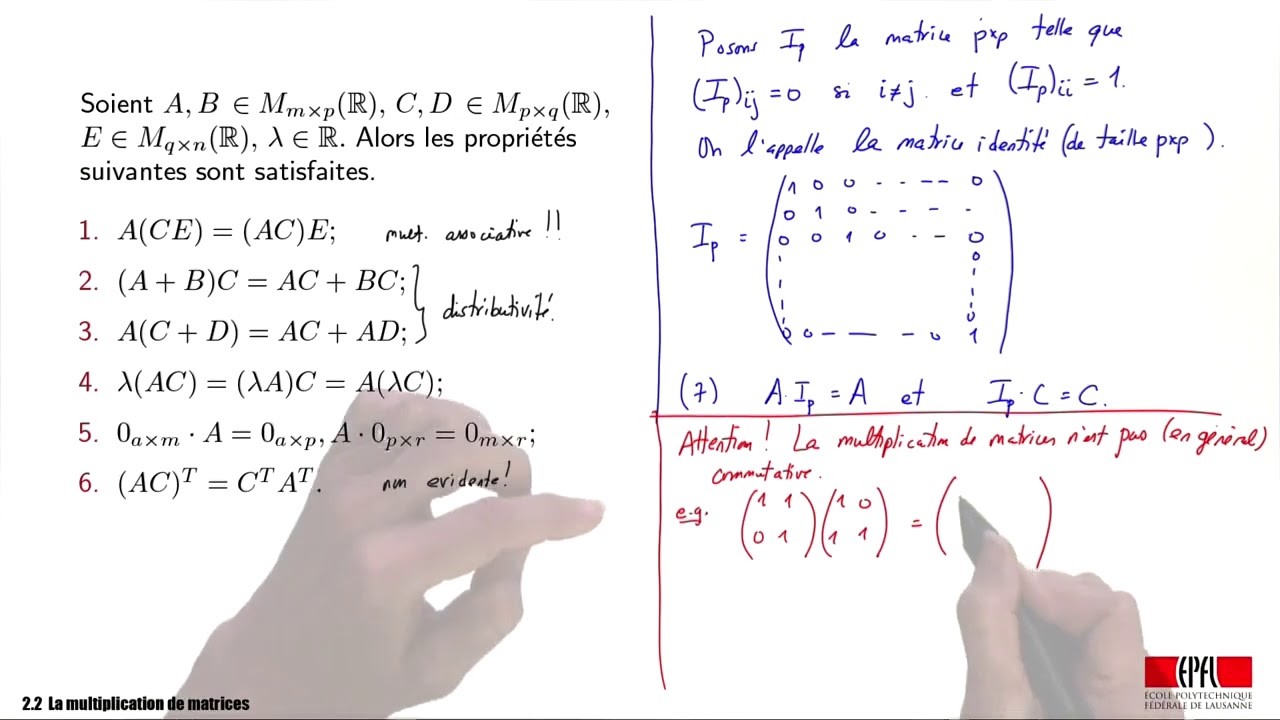 2 2 La multiplication de matrices - YouTube