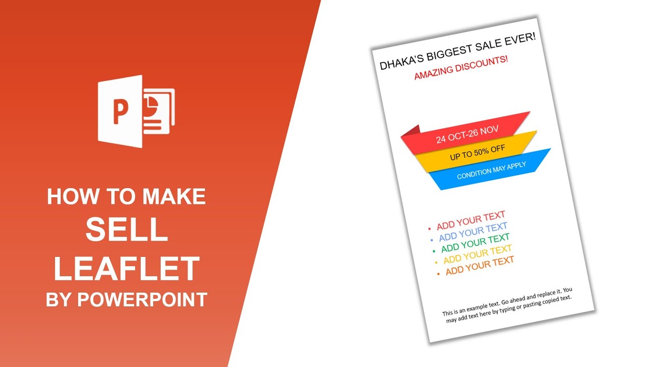 How to make a sell leaflet by PowerPoint - YouTube