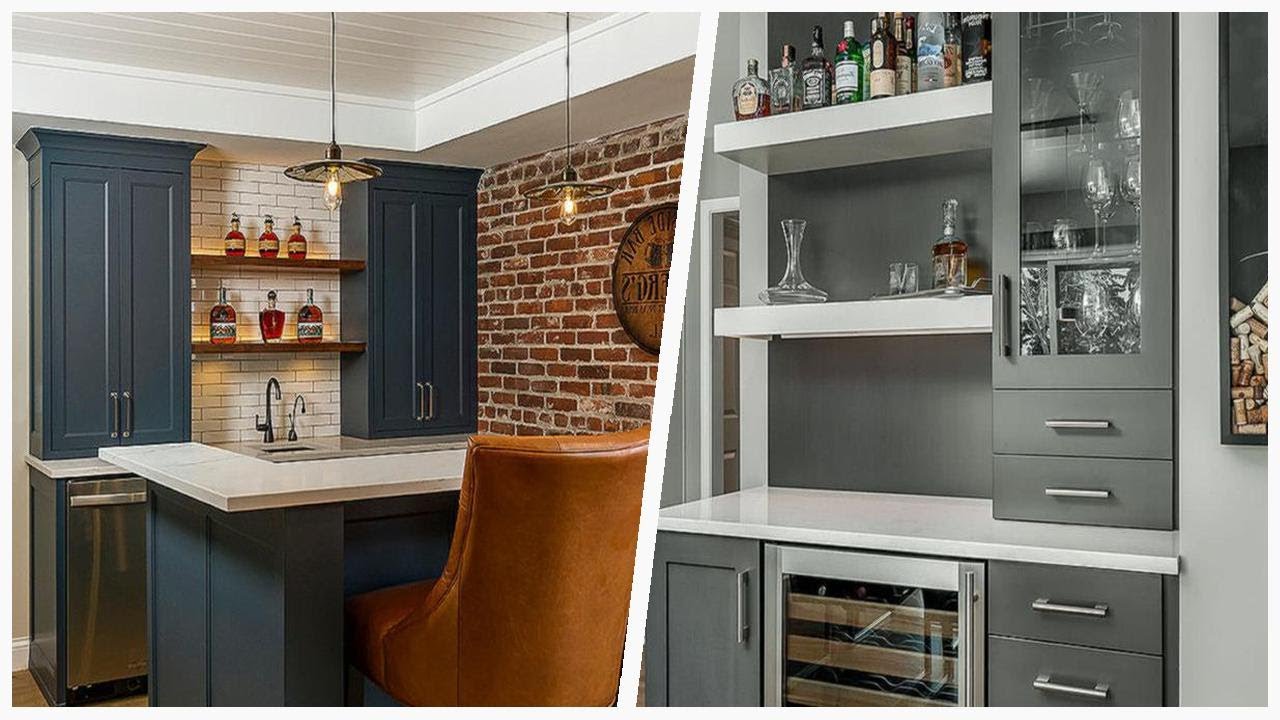 75 Mid-sized Gray Home Bar Design Ideas You'll Love 🔴 - YouTube