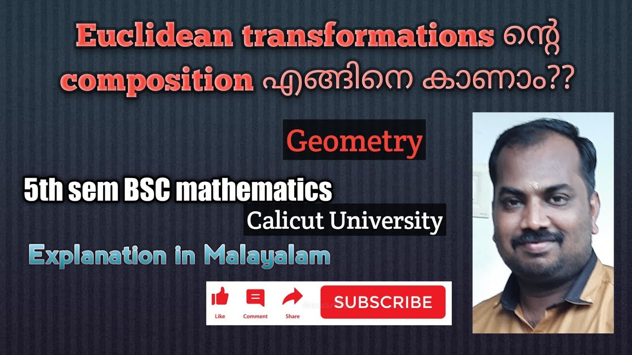 composition of two Euclidean transformations || Geometry|| 5th sem BSC ...