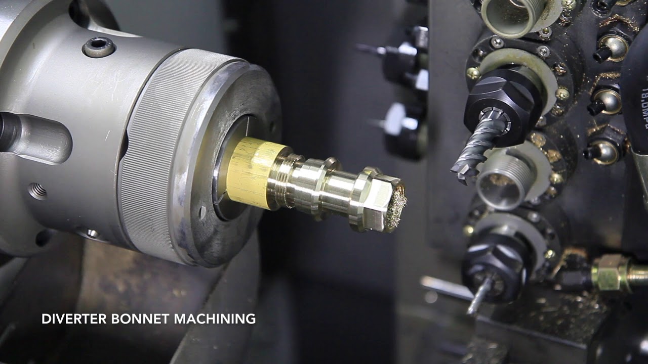 Shower Diverter Bonnet CNC Lathe Machining - YouTube