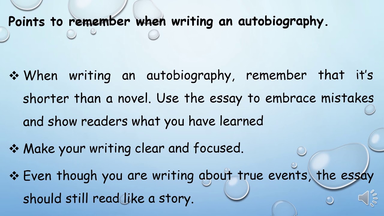 Week 7 Creative Writing Power Point Video on Writing an Autobiography ...