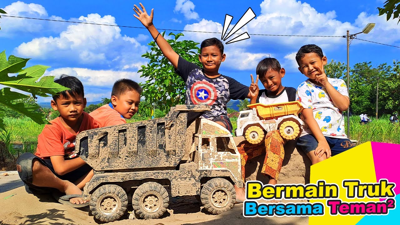 Main Truk Pasir Sampai Kotor‼️Truk Masuk Kolam Air Lumpur😱 Praya ...