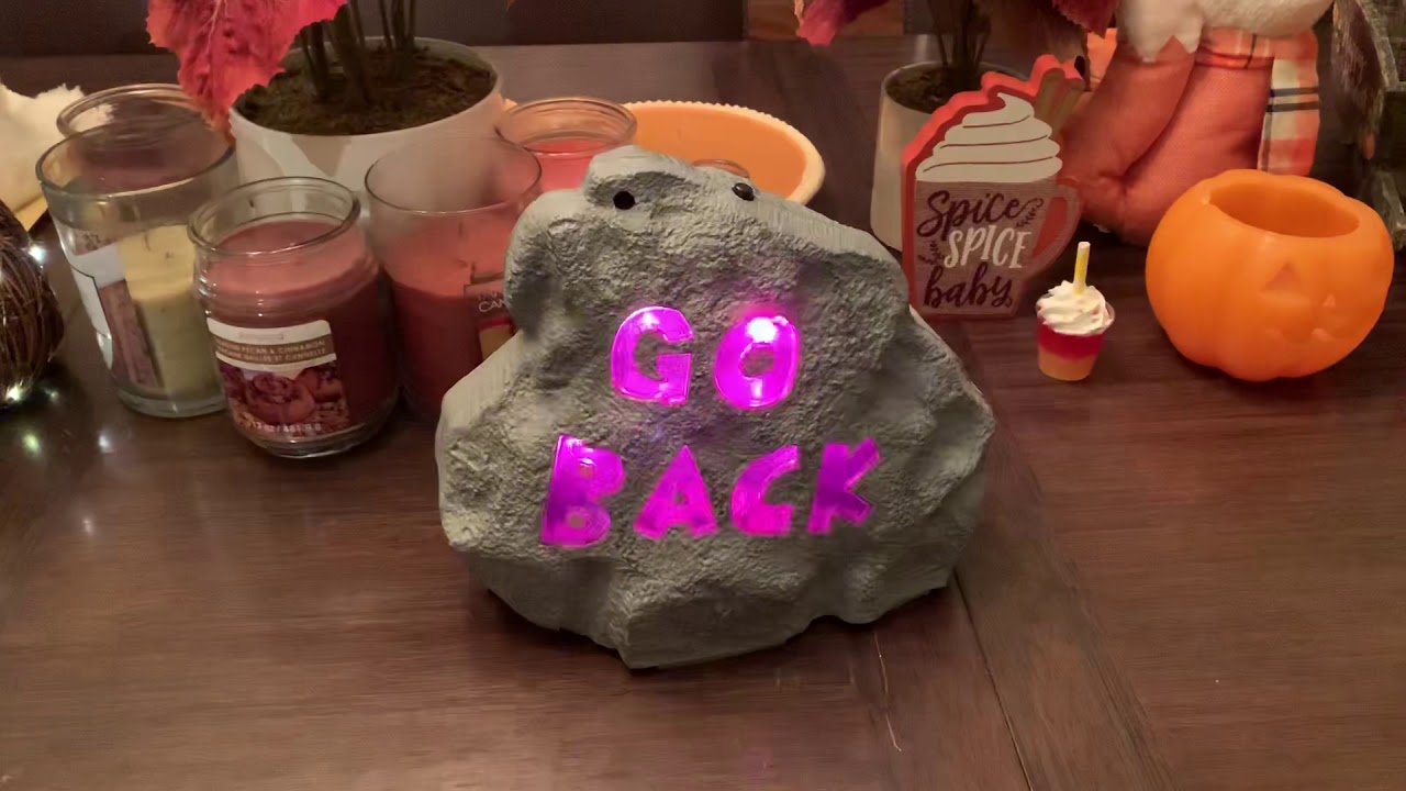 Gemmy 2002 Haunted Go Back Rock - YouTube