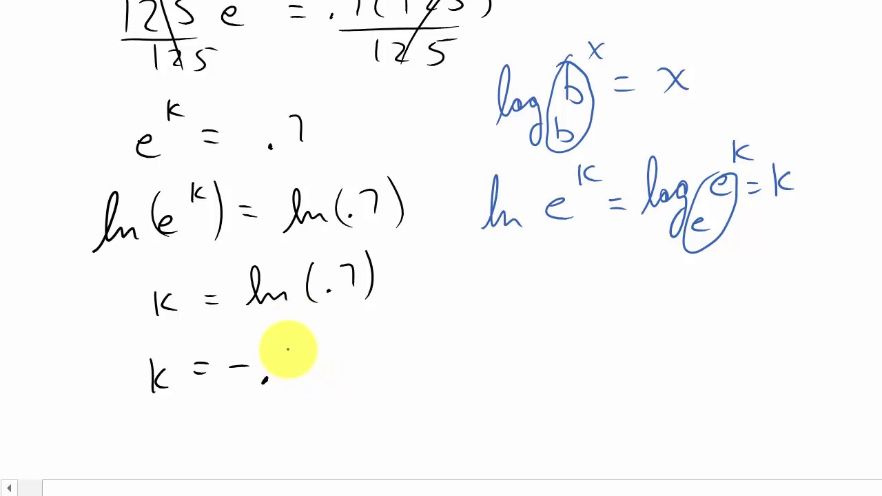 Exponential Decay Half Life Example 3 - YouTube