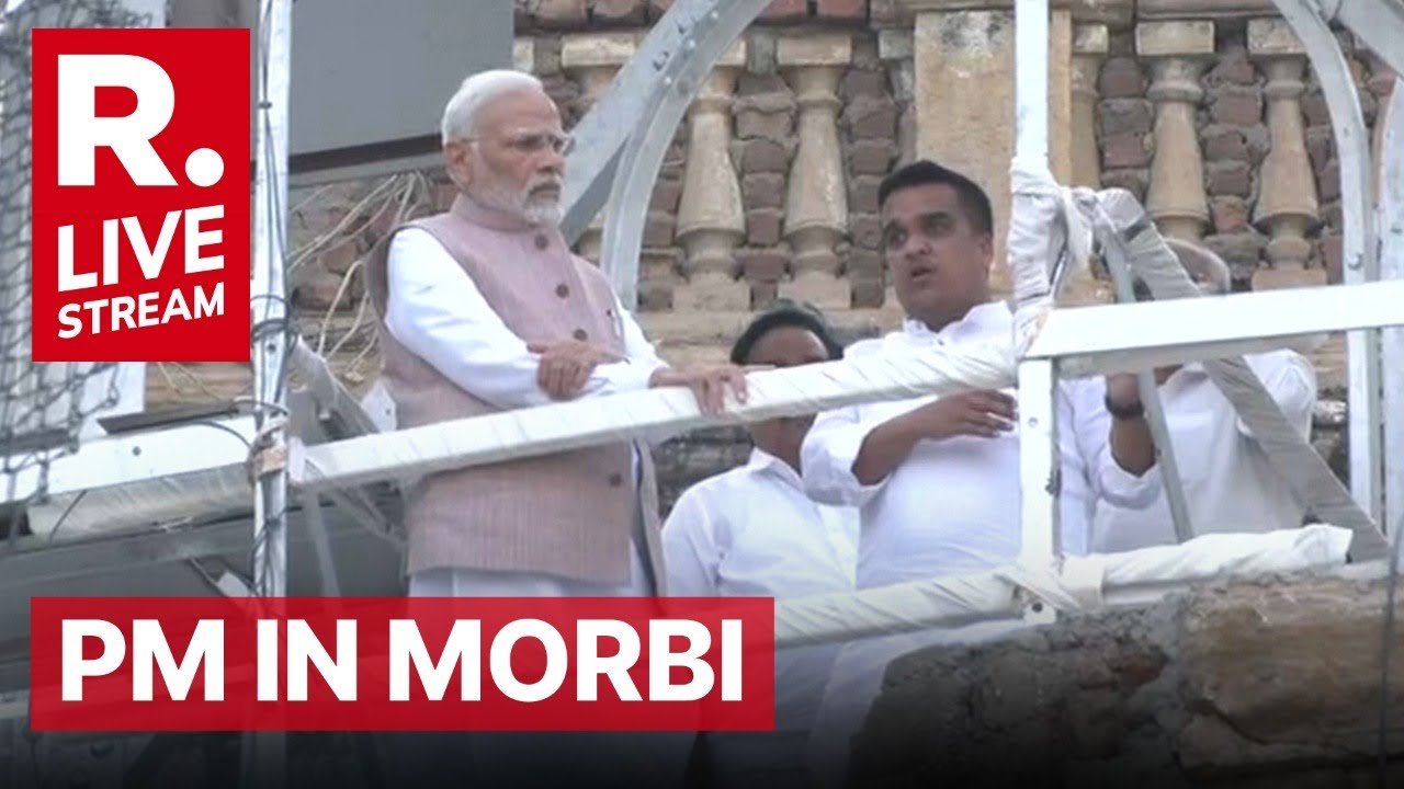 PM Narendra Modi Takes Aerial Review Of Morbi Bridge Site In Gujarat ...