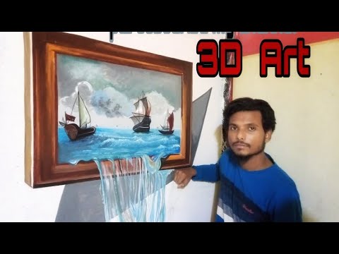 3d Wall Painting Tutorial Acrylic Colour - YouTube