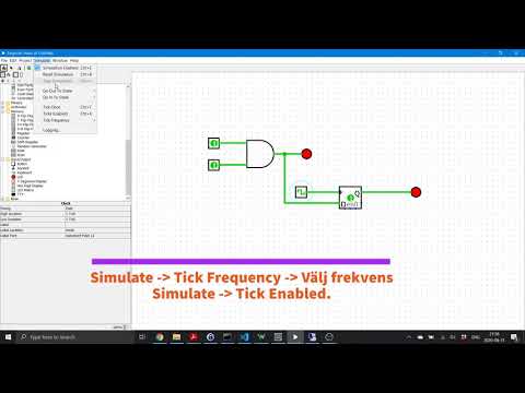 Logisim: Hur man kopplar in en D-vippa och en klocka - YouTube
