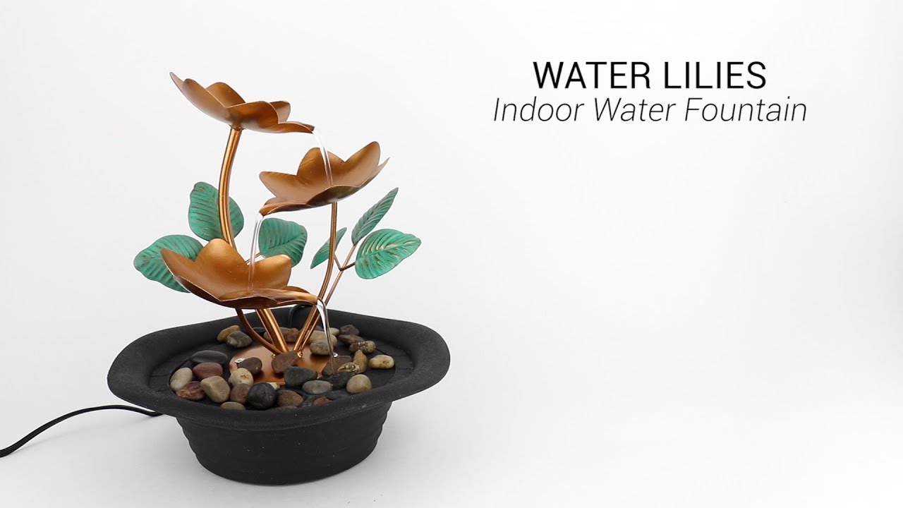 Water Lilies Indoor Water Fountain - YouTube