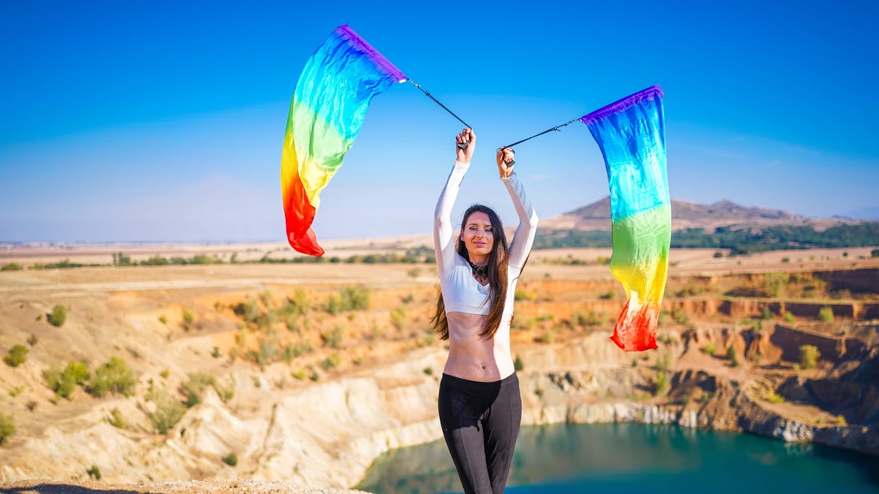 FLAG POI - Rainbow Silk Lily Yo Poi Spinning 🌟 - YouTube