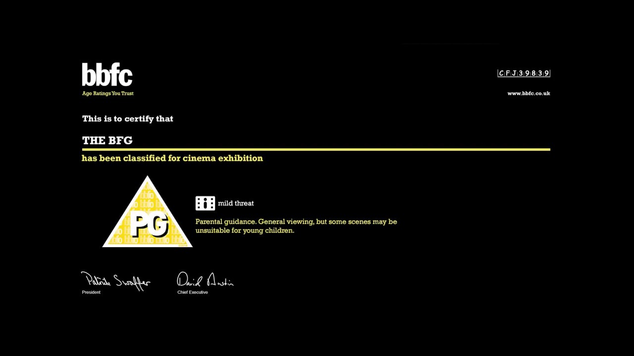 The BFG - BBFC Black Card - YouTube