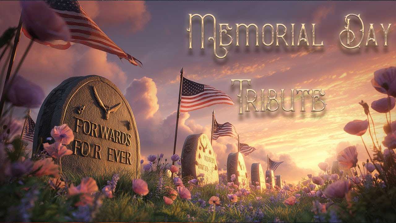 Memorial Day Tribute Relaxing Music | Background Music with Waving ...