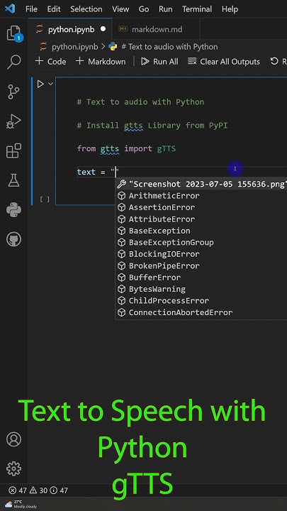 Text to Audio in Python Creating Engaging Narrations with the gTTS Library #texttospeech #gtts ...