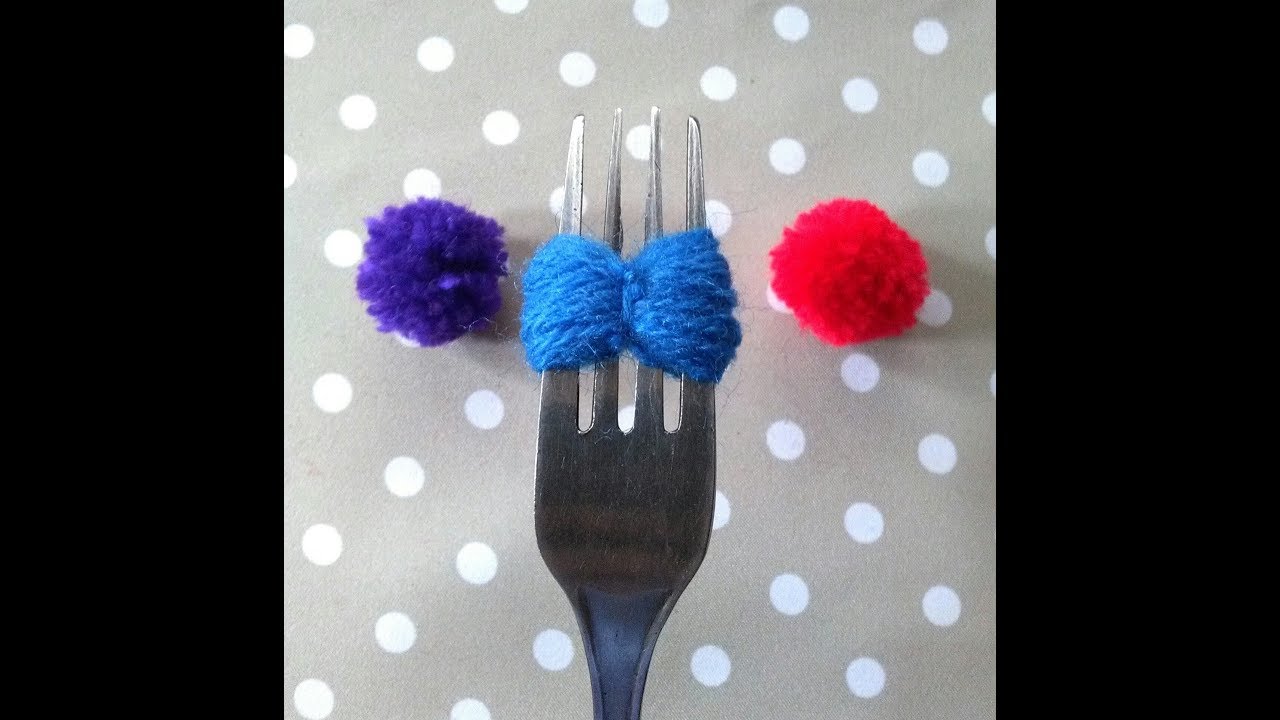 How to Make Mini Yarn Pom pom Tutorial | Cara Membuat Mini Pom pom ...