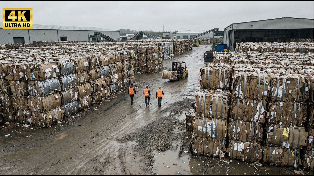 Massive Pulper Eats 10,000 Cardboard Boxes — Satisfying Recycling - YouTube