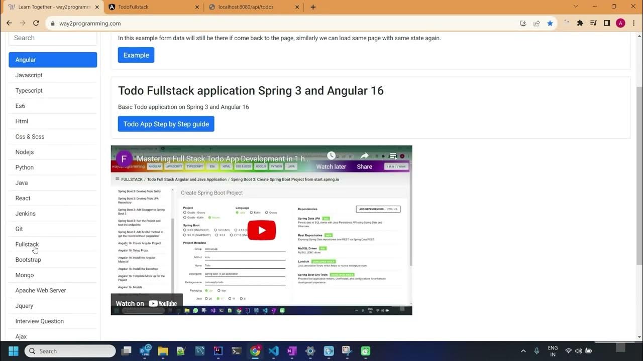 Create Todo - Building a Full Stack Todo App with Angular 16 and Spring Boot 3 - YouTube