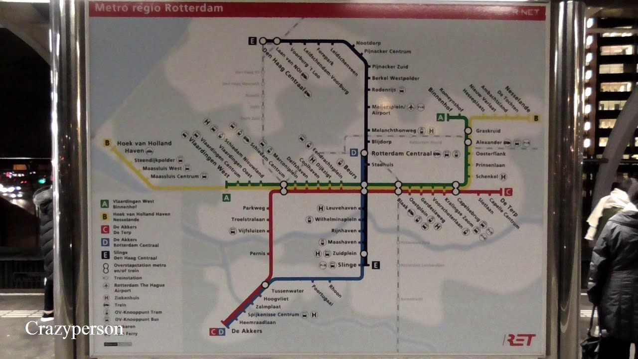 Metrokaart Rotterdam 2019 met Hoekse Lijn op Vijfsluizen - YouTube
