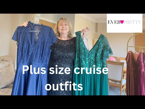 Plus size cruise evening outfit ideas from  Ever-pretty ad/gift. Over 50s fashion