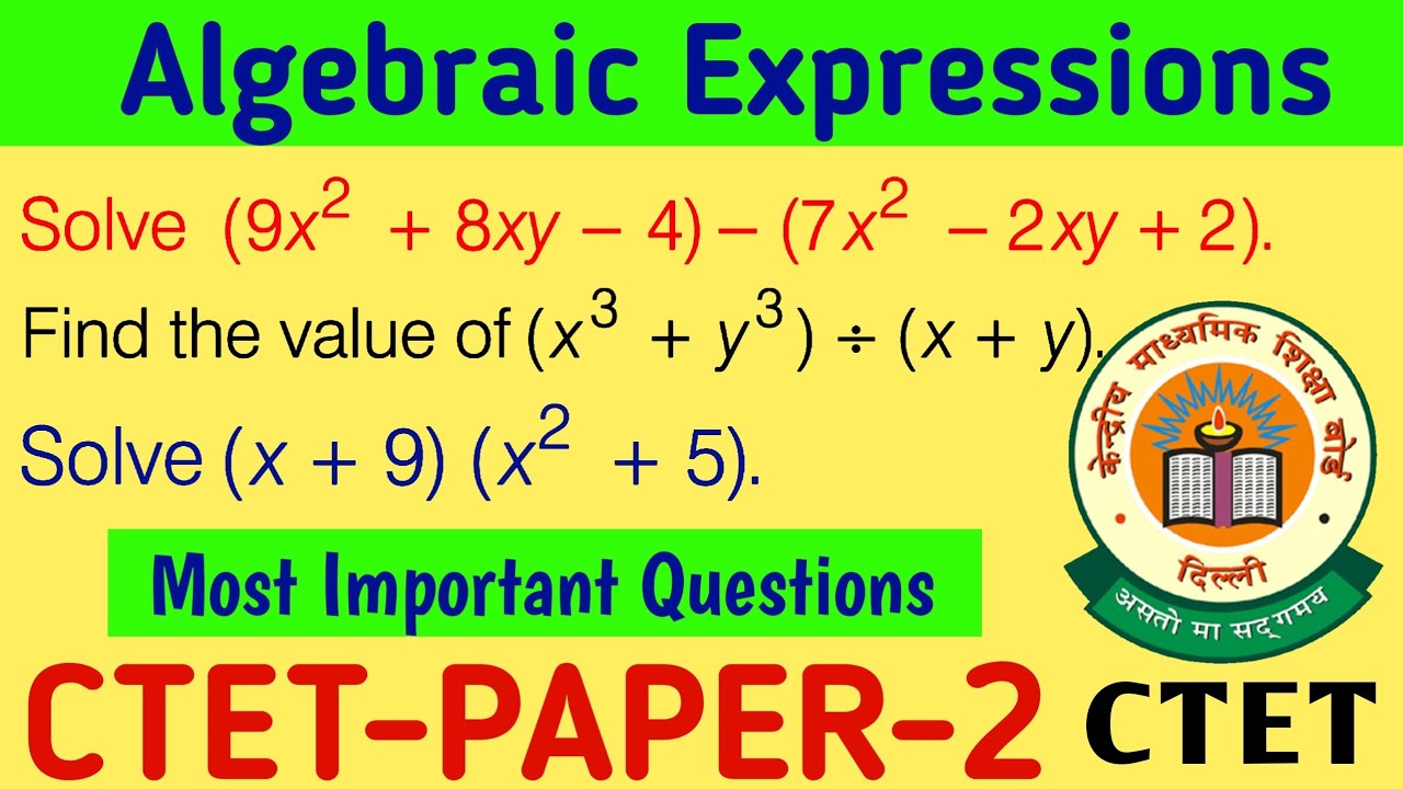 CTET Maths Paper 2 | Addition Subtraction Multiplication And Division ...