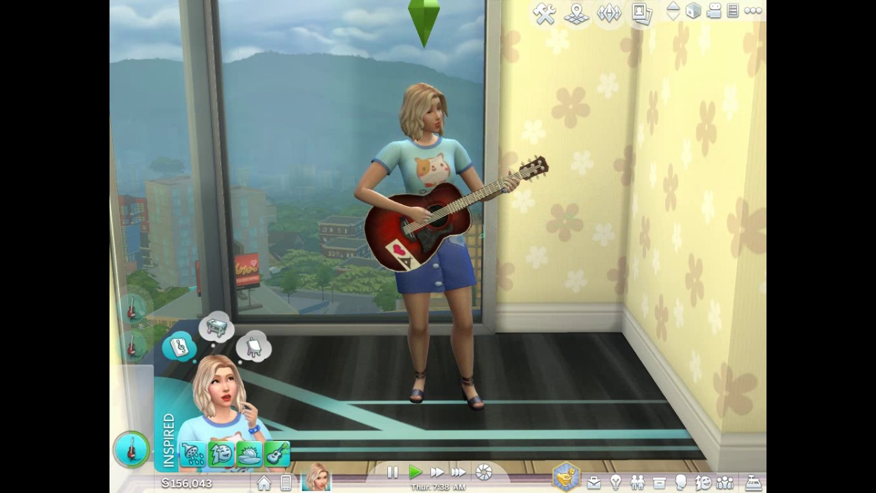 THE SIMS 4 : CITY LIVING EXPANSION - SINGING WITH GUITAR - YouTube