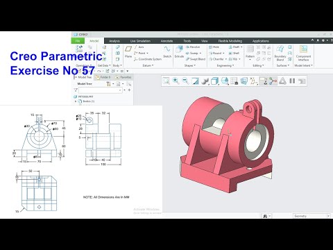 Creo Parametric Exercise No 57 - YouTube