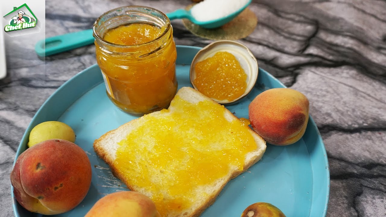 Peach Jam Recipe | Without Pectin | Easy Peach Jam | How to make Peach ...