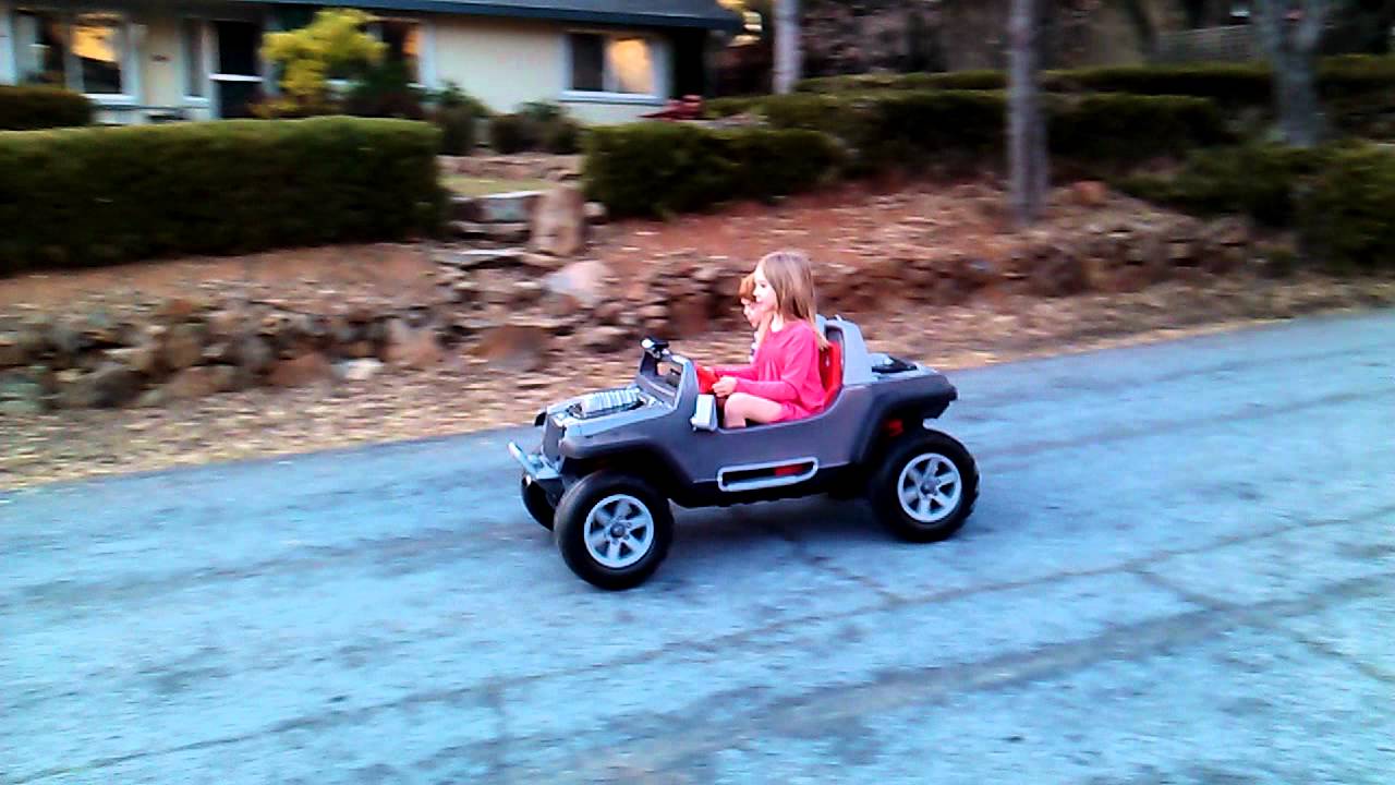 Carter Gracie and CJ on power wheels and scooter - YouTube