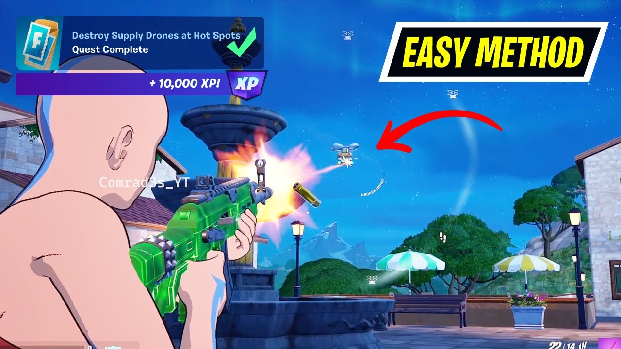 How to EASILY Destroy Supply Drones at Hot Spots Fortnite - YouTube