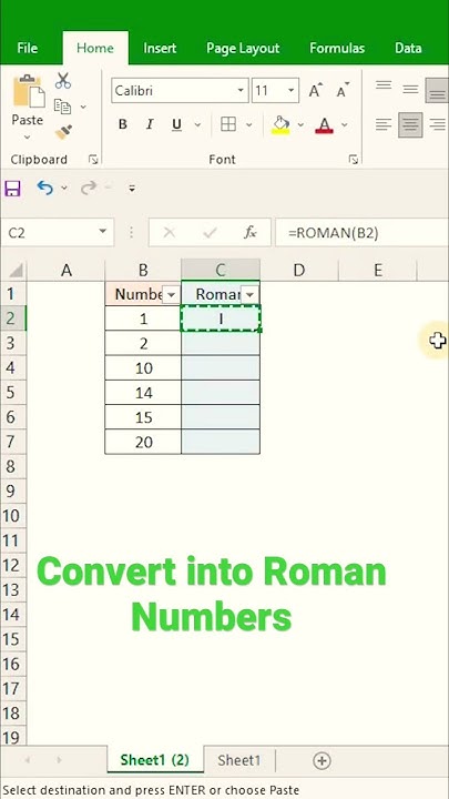 Convert normal numbers into roman numners #excel #msexcel #excelshortcuts #exceltutorial #shorts ...