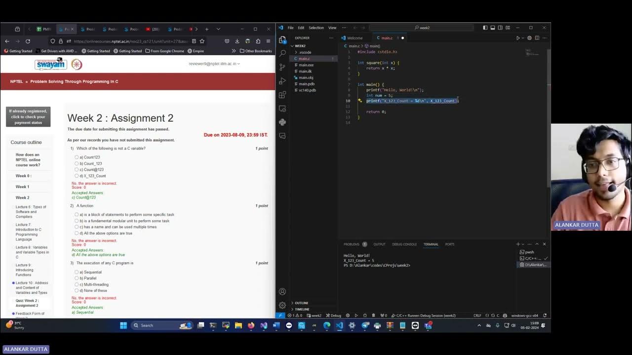 NPTEL TA session 2: Problem Solving Through Programming In C - YouTube