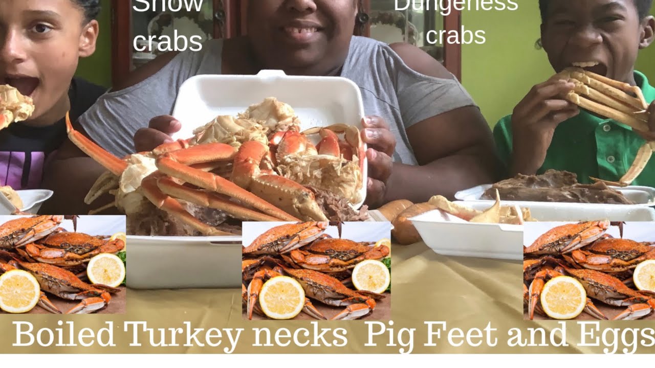 Seafood Boil With Turkey Necks & Pig Feet Mukbang - YouTube
