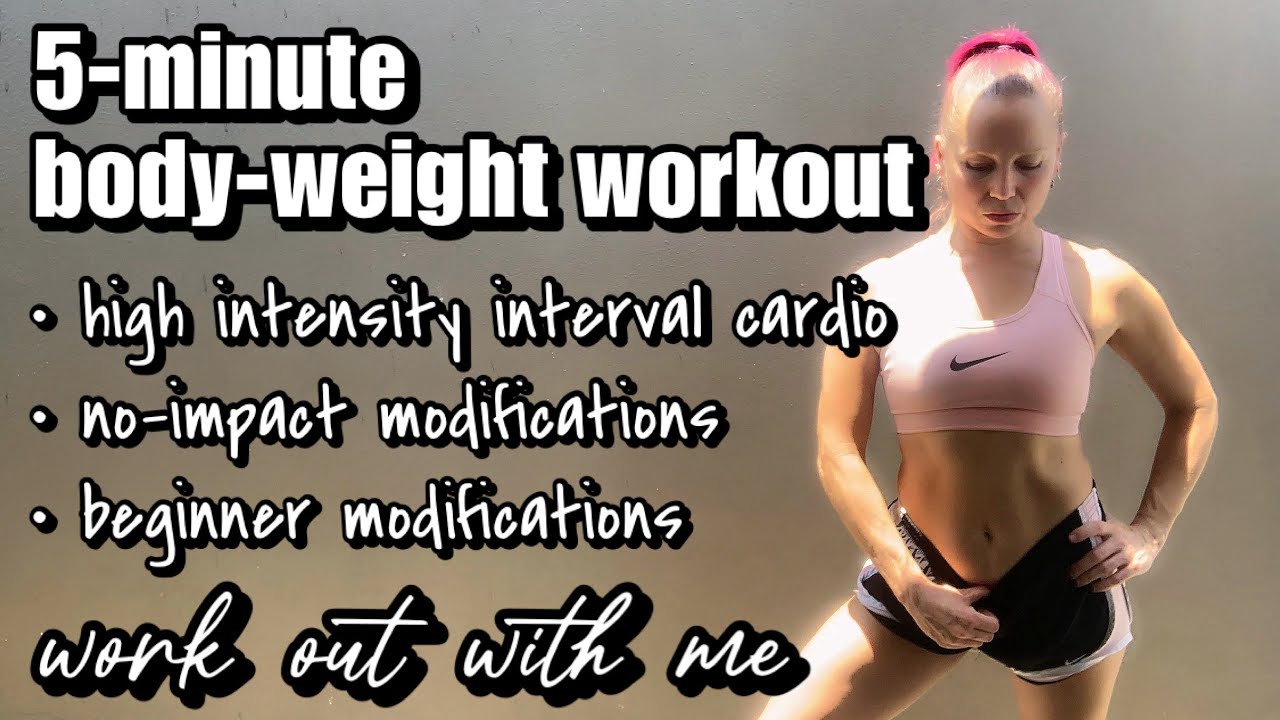 5-minute body-weight workout with with impact-free and beginner ...