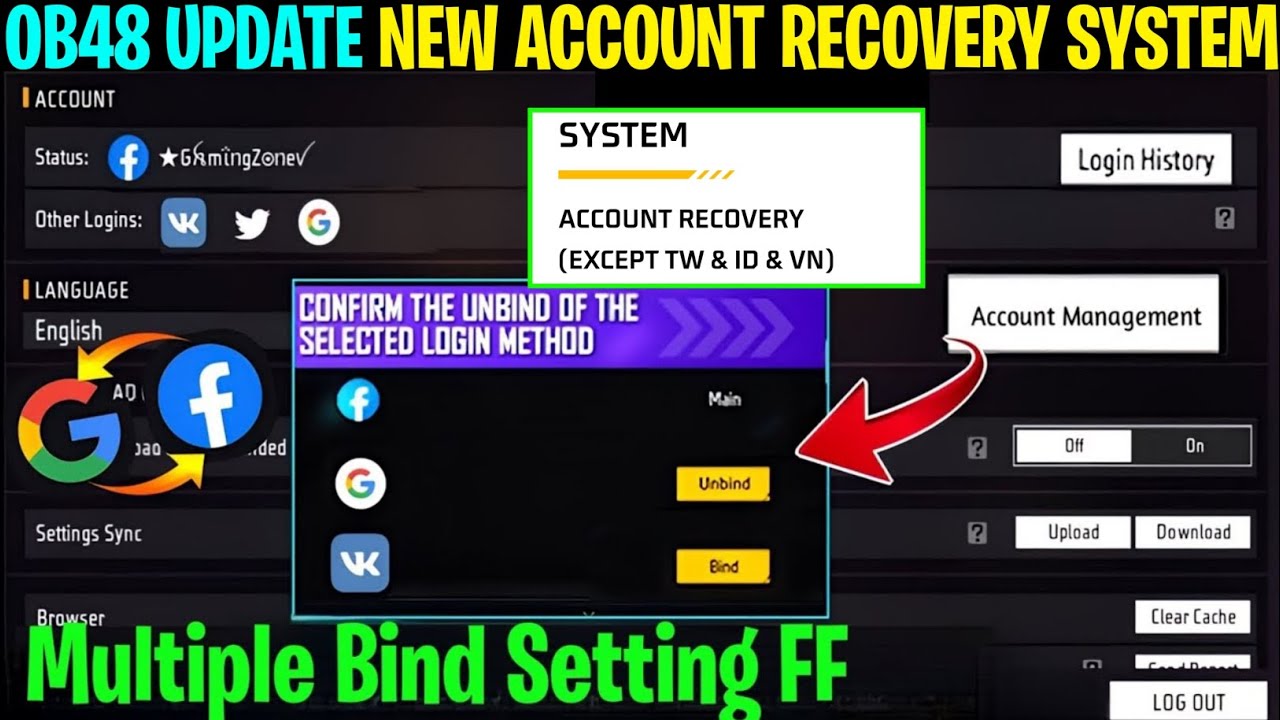 Free Fire Account Recovery System | New Multiple Bind Account Setting ...