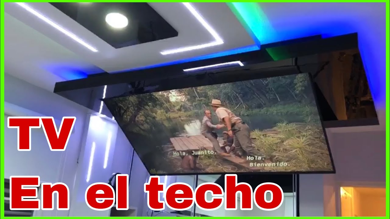 🔥Nuevo diseño 🤩 Facia de TV Flotante con base deslizable de techo y ...