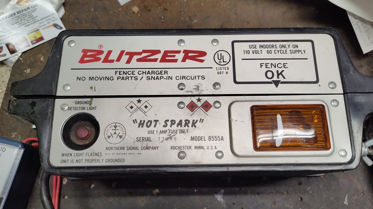 Old Blitzer 8555A Hot Spark Fence Charger Repair - YouTube
