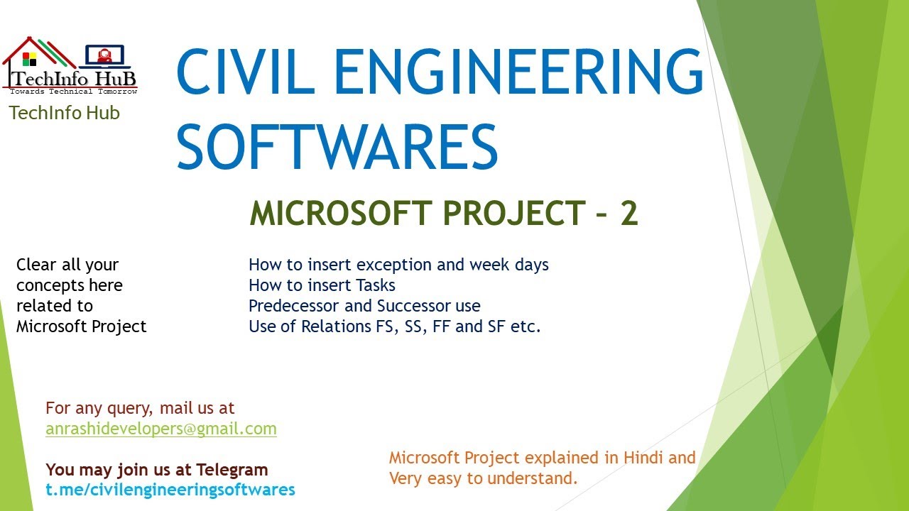 Microsoft Project - 2 (How to insert task and exception week) - YouTube