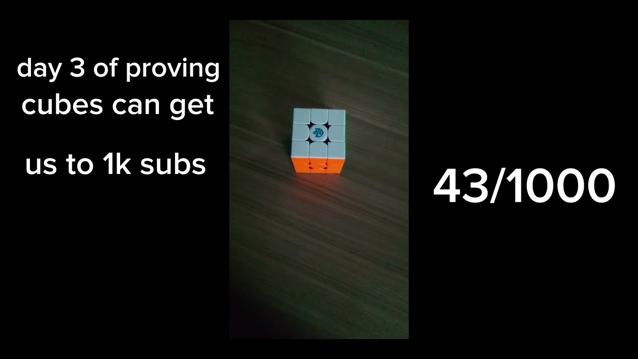 day 3 of proof that cubes can get us 1k subs - YouTube