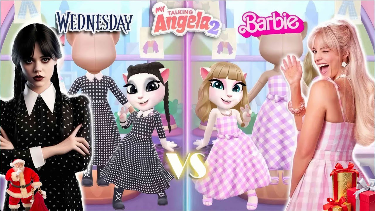 My talking angela2😉 |Wednesday VS Barbie ☺️|NewUpdate Cosplay |# ...