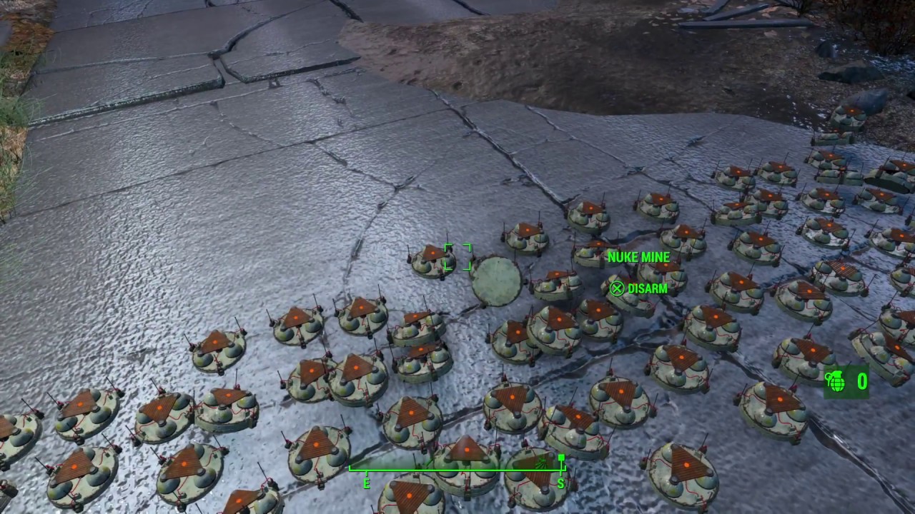 Fallout 4 100 Nuke Mines Vs PS4 Pro - YouTube