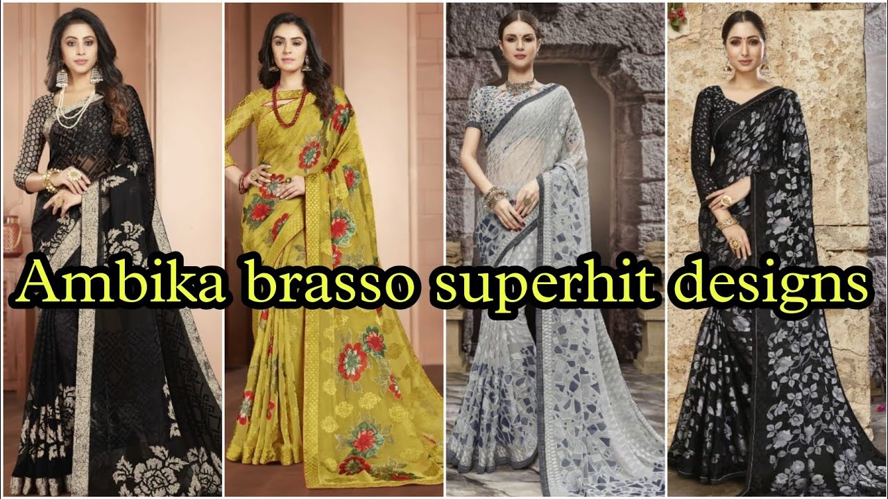 Ambika brand brasso and soft linen sarees designs | Superhit collection ...