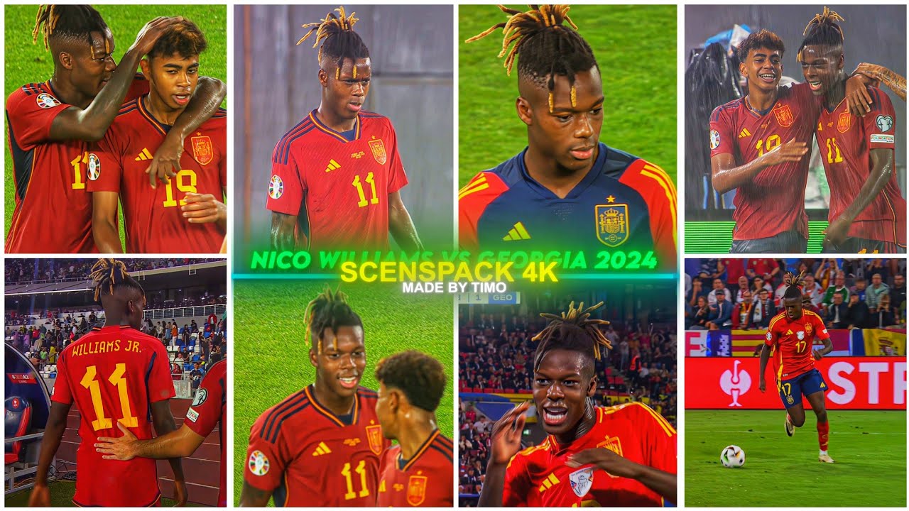 Nico Williams Vs Georgia 2024 / RARE CLIPS SCENEPACK 4K ( With AE CC ...